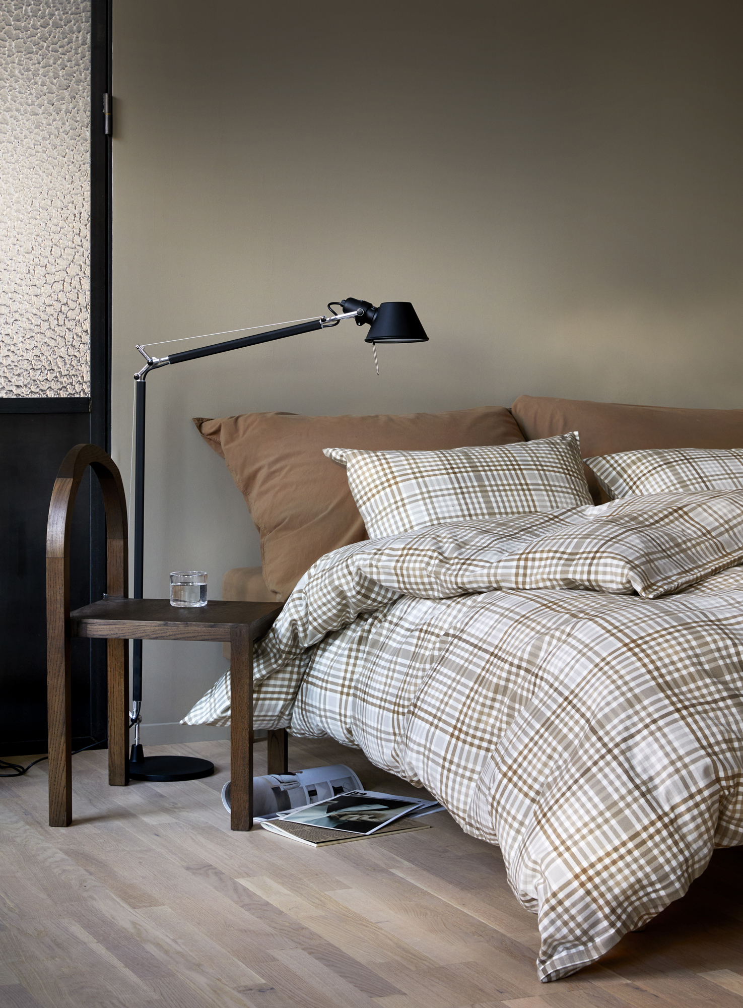 David flanellsengesett dempet brun